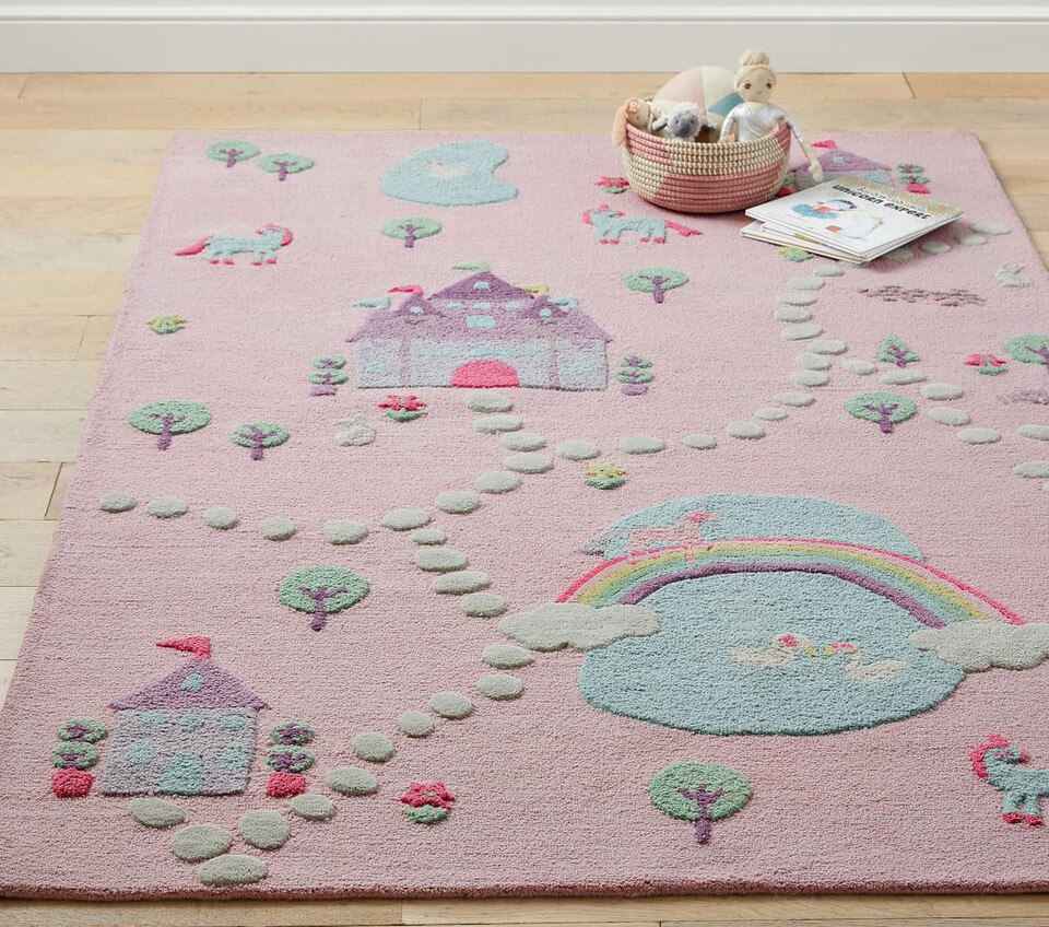 3-D Activity Unicorn Castle Play Rug | Pottery Barn Kids AU