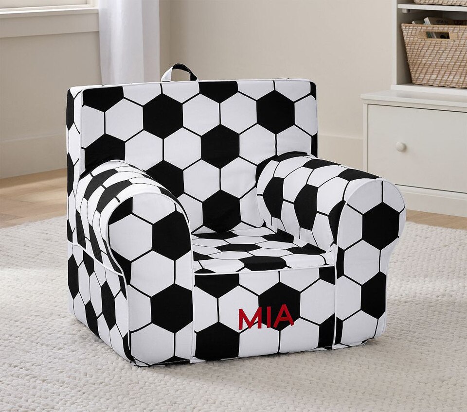 Anywhere Chair®, Soccer Ball Printed Textured Slub | Pottery Barn Kids AU