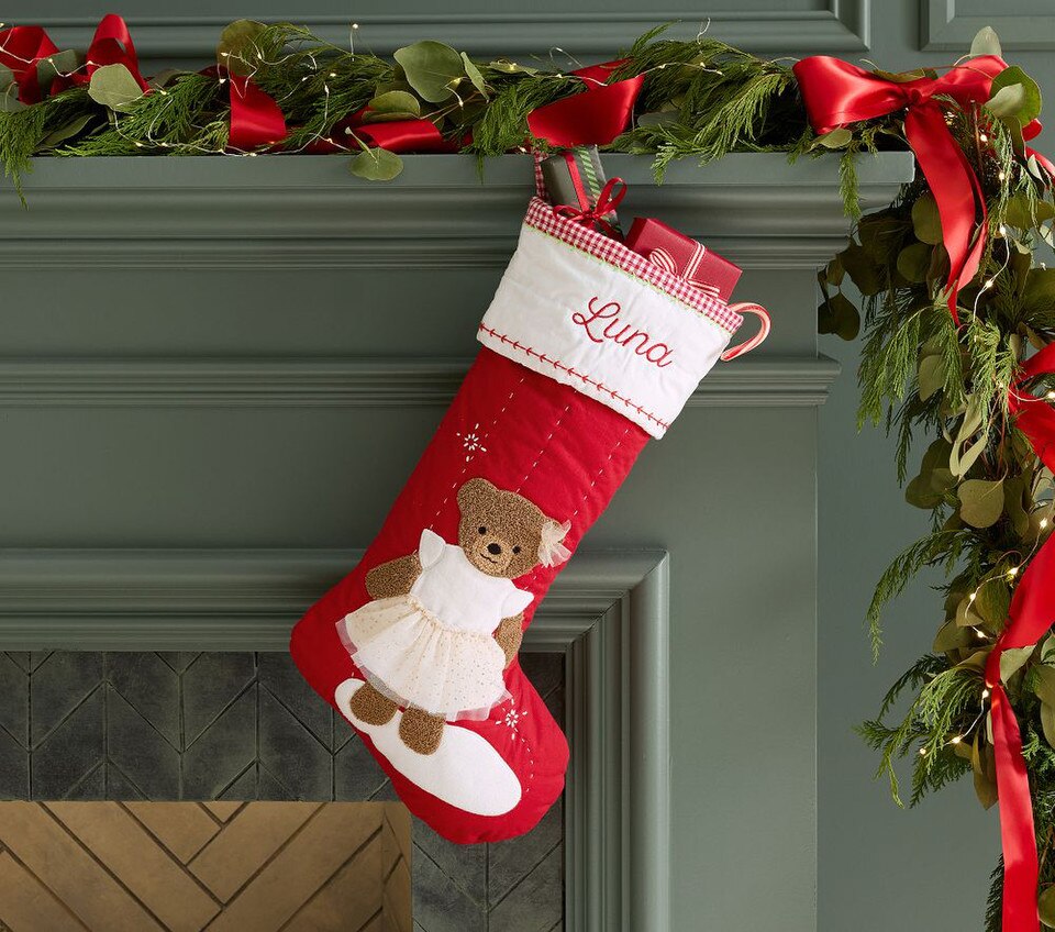 Bear Quilted Christmas Stocking Collection | Pottery Barn Kids Australia