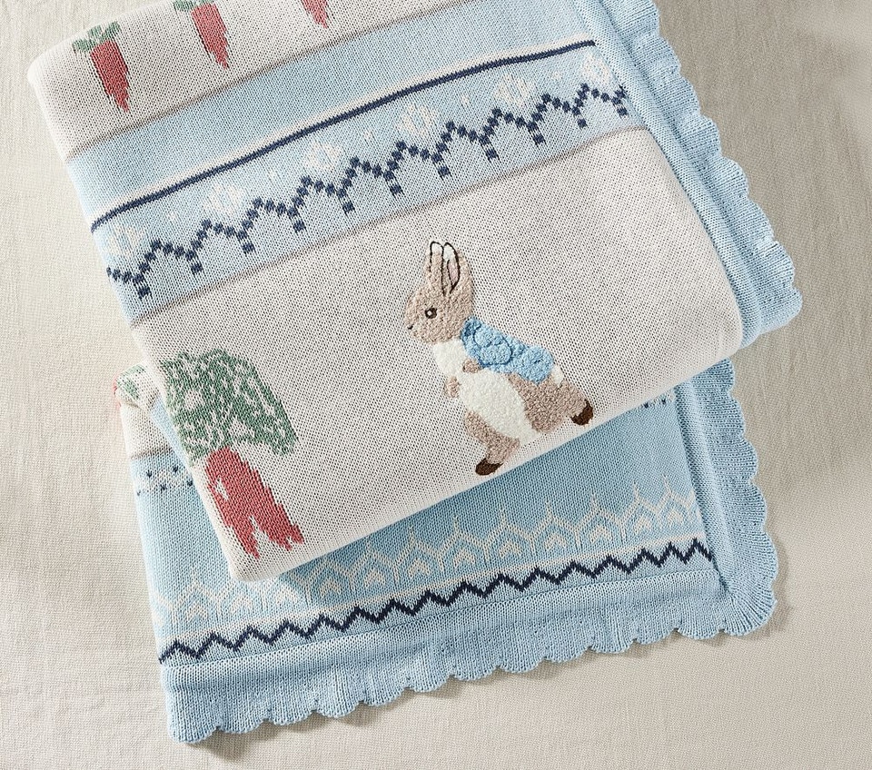 Peter Rabbit™ Garden Fair Isle Heirloom Baby Blanket