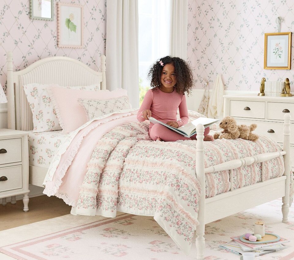 Bria Hammel Rose Ruffle Vine Comforter & Pillowcases | Pottery Barn ...