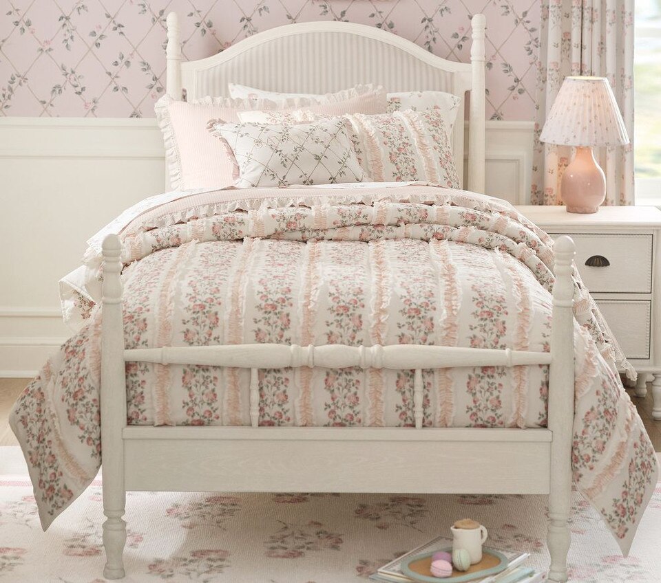 Bria Hammel Rose Ruffle Vine Comforter & Pillowcases | Pottery Barn ...