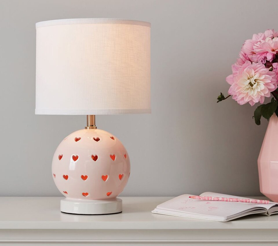 Ceramic Heart Cut-Out 3-Way Table Lamp | Pottery Barn Kids Australia