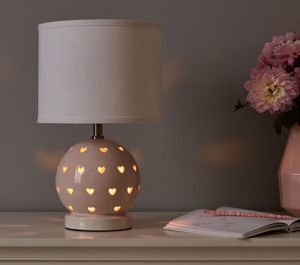 Ceramic Heart Cut-Out 3-Way Table Lamp | Pottery Barn Kids Australia