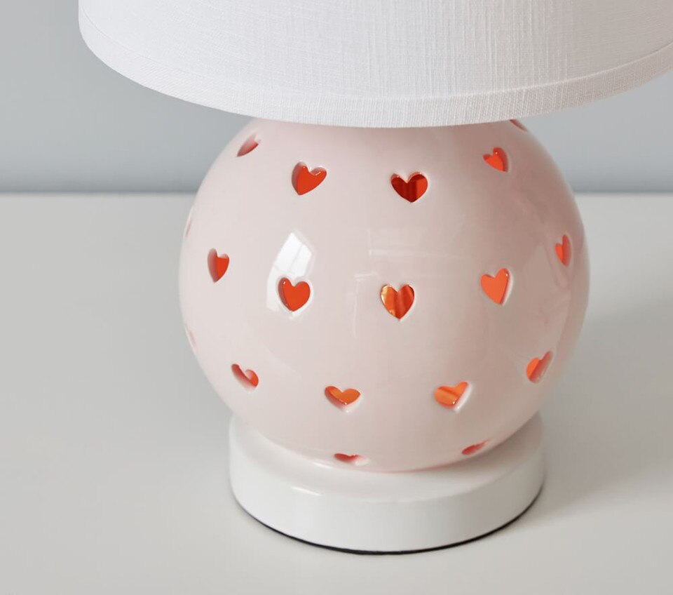 Ceramic Heart Cut-Out 3-Way Table Lamp | Pottery Barn Kids Australia