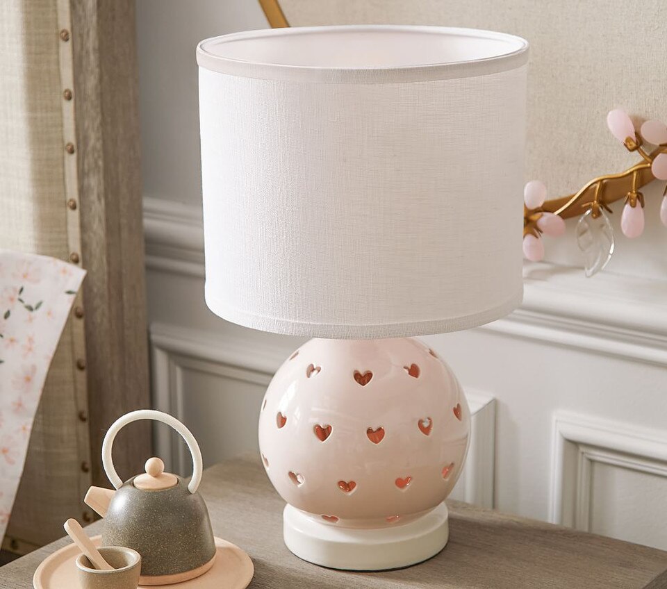 Ceramic Heart Cut-Out 3-Way Table Lamp | Pottery Barn Kids Australia