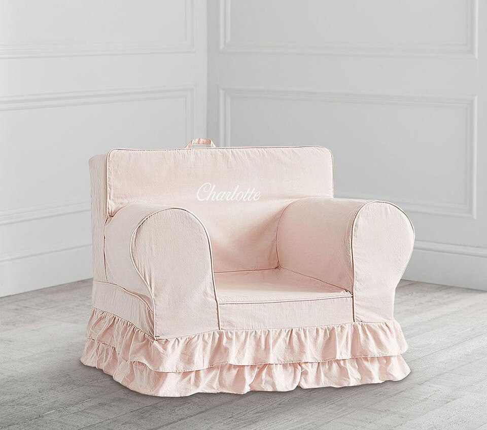 Dusty Blush Ruffle Anywhere Chair® | Pottery Barn Kids AU