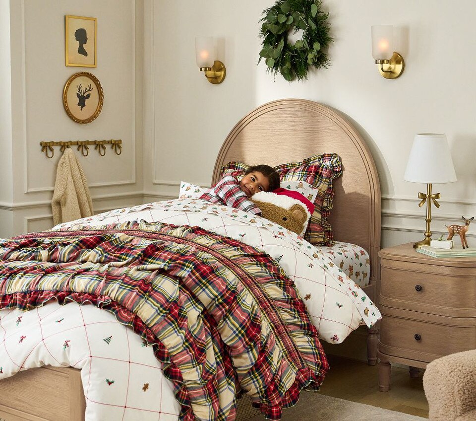 Embroidered Holiday Quilt Cover and Pillowcases | Pottery Barn Kids ...