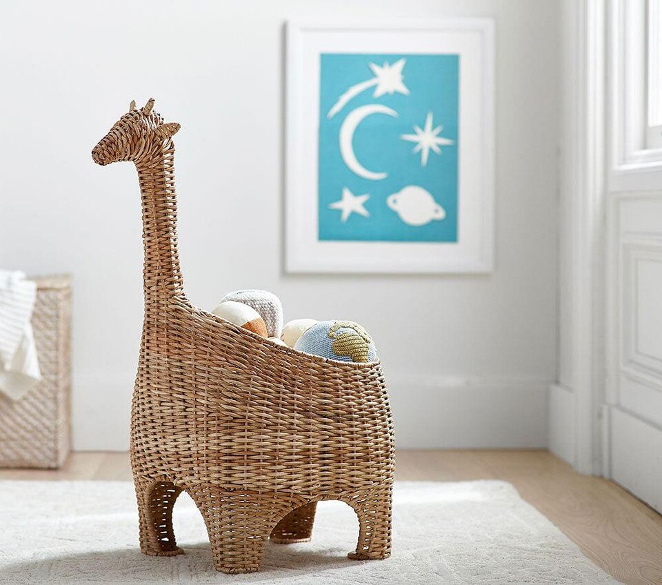 Giraffe Shaped Wicker Basket | Pottery Barn Kids AU