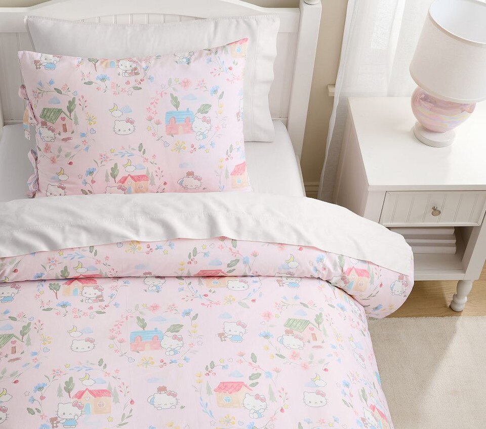 Hello Kitty® Cottage Organic Quilt Cover and Pillowcases | Pottery Barn ...