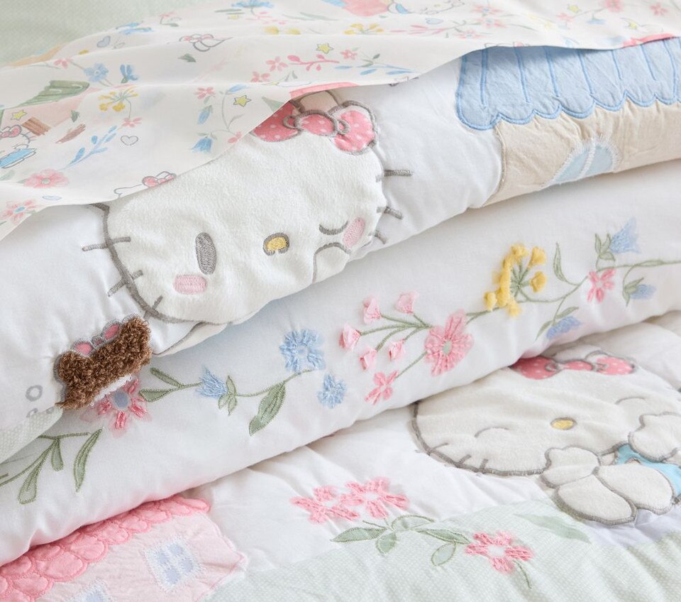 Hello Kitty® Cottage Comforter and Pillowcases | Pottery Barn Kids ...