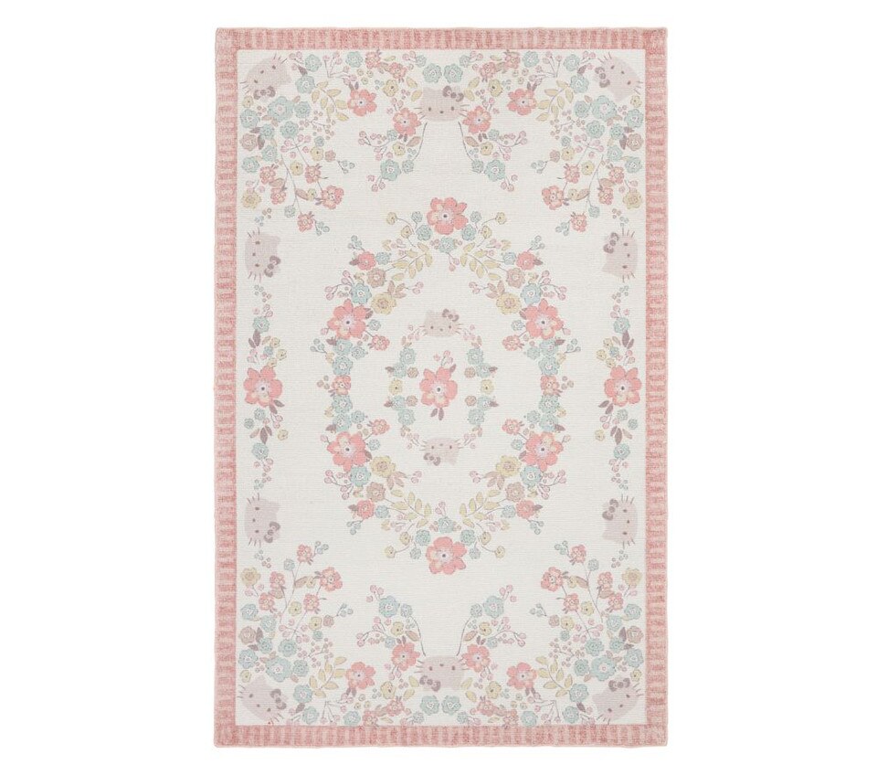 Hello Kitty® Heritage Floral Rug | Pottery Barn Kids Australia