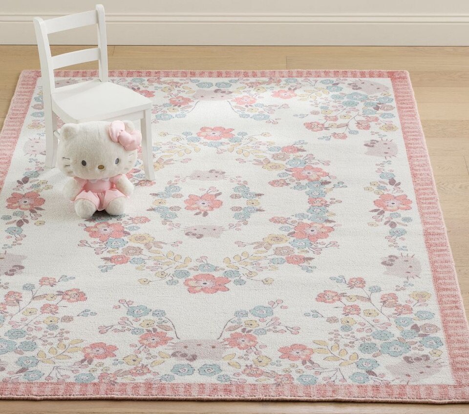Hello Kitty® Heritage Floral Rug | Pottery Barn Kids Australia