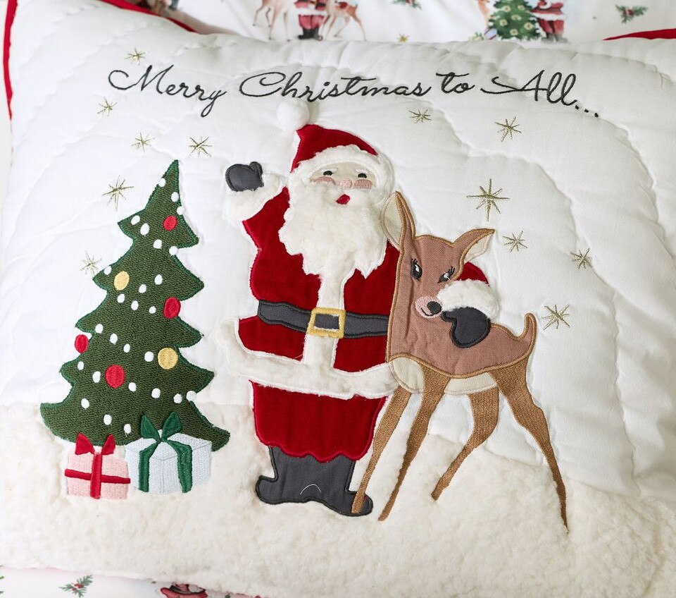 Holly Jolly Santa Comforter and Pillowcases | Pottery Barn Kids Australia