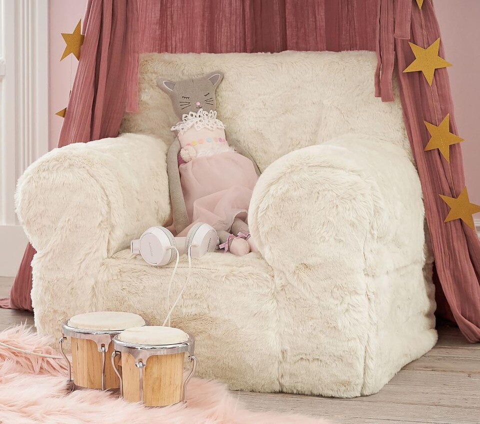 Ivory Fur Anywhere Chair | Pottery Barn Kids AU