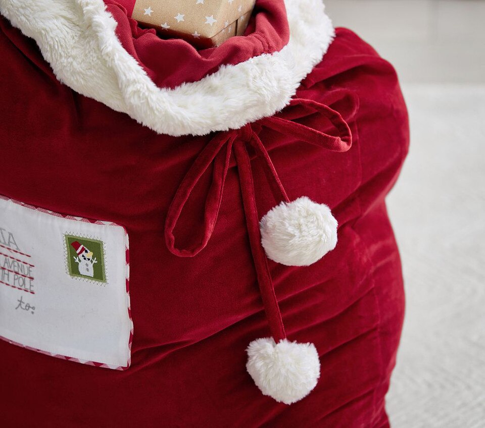 Letters to Santa Red Velvet Santa Bag | Pottery Barn Kids Australia