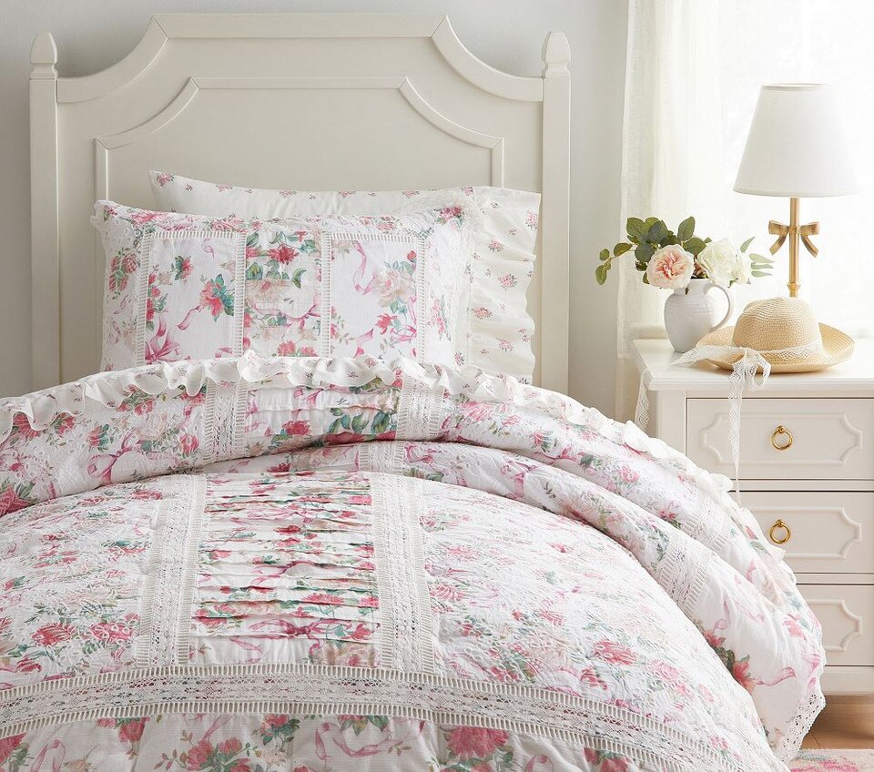 LoveShackFancy Cabbage Rose Comforter & Pillowcases | Pottery Barn Kids AU