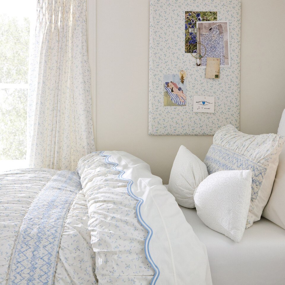Pottery Barn Teen LoveShackFancy Oversized Eyelet Cushion | Pottery ...