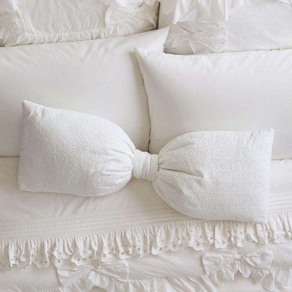 Pottery Barn Teen LoveShackFancy Oversized Eyelet Cushion | Pottery ...