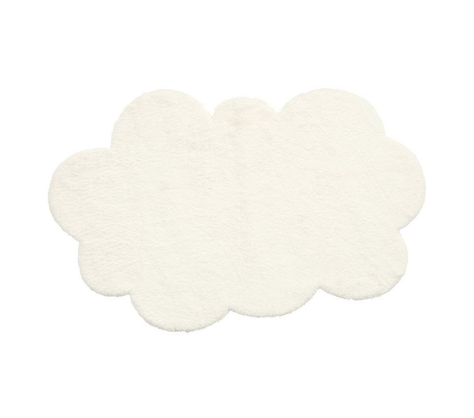 Machine Washable Faux Fur Nursery Cloud Shaped Rug