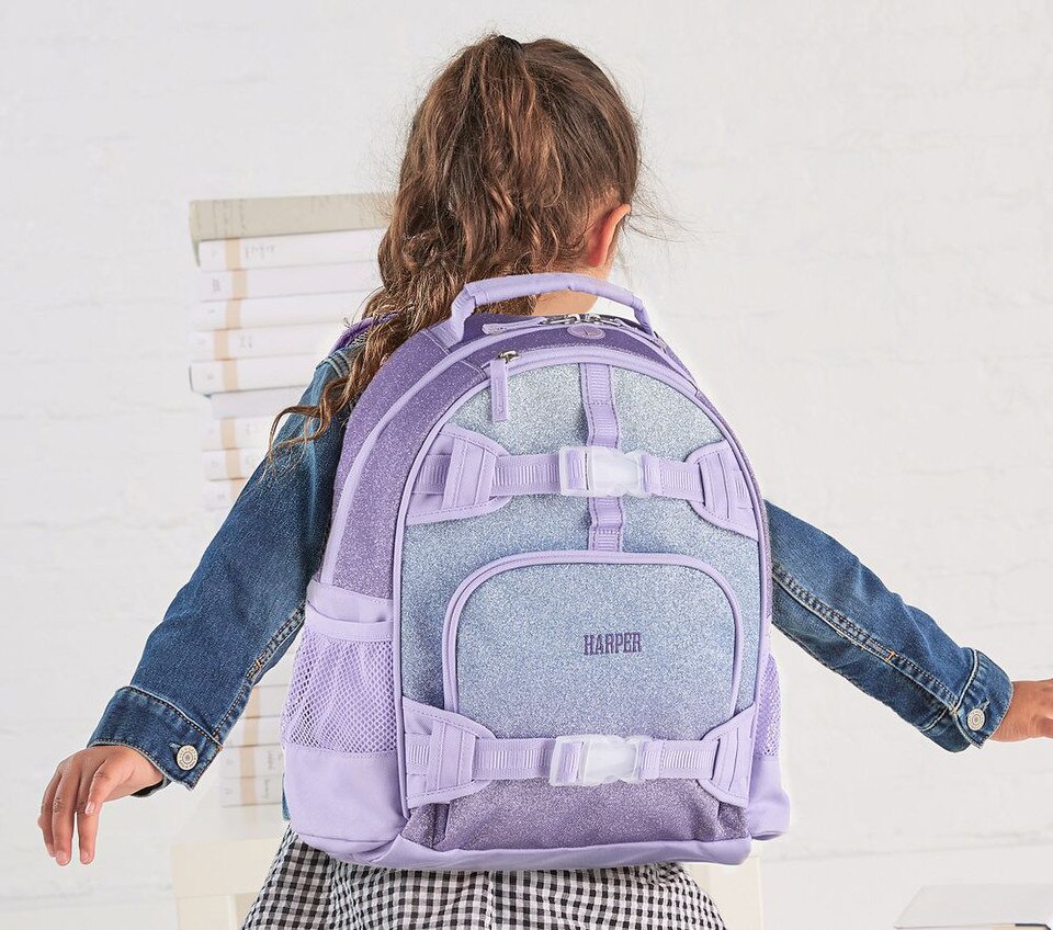 Mackenzie Lavender/Aqua Ombre Sparkle Glitter Backpacks | Pottery Barn ...