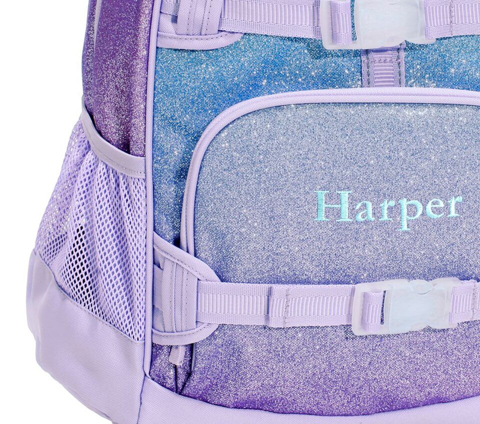 Mackenzie Lavender/Aqua Ombre Sparkle Glitter Backpacks | Pottery Barn ...