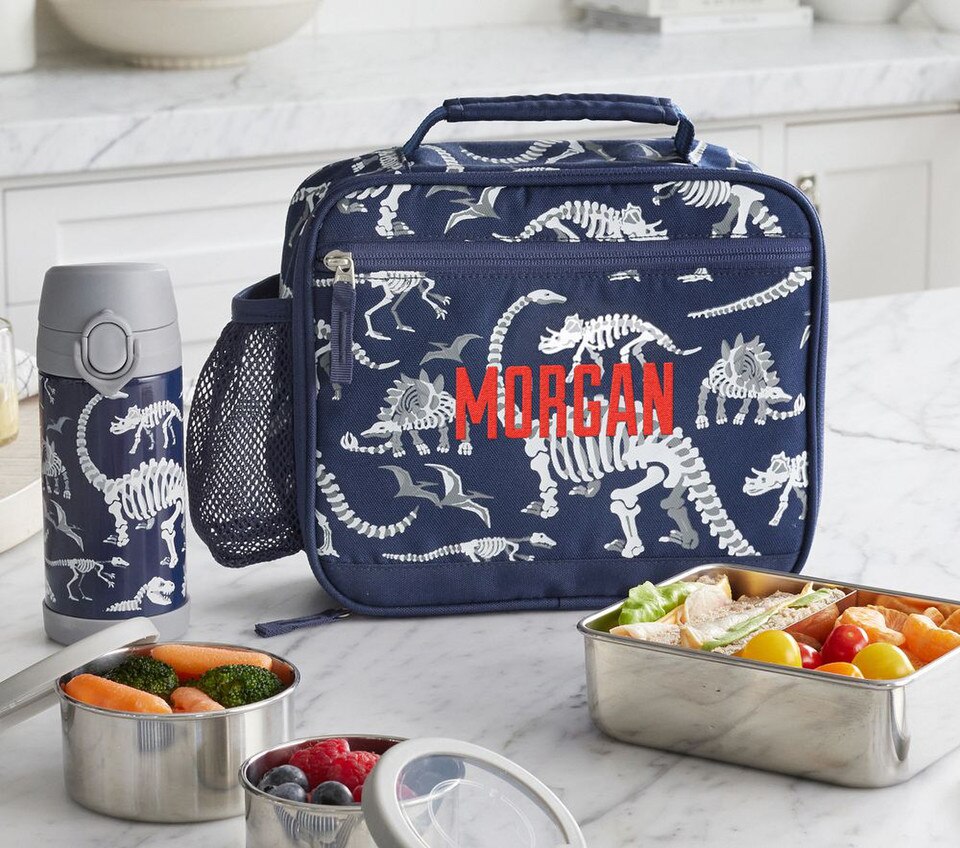 Mackenzie Navy Dino Bones Glow-in-the-Dark Lunch Boxes | Pottery Barn ...