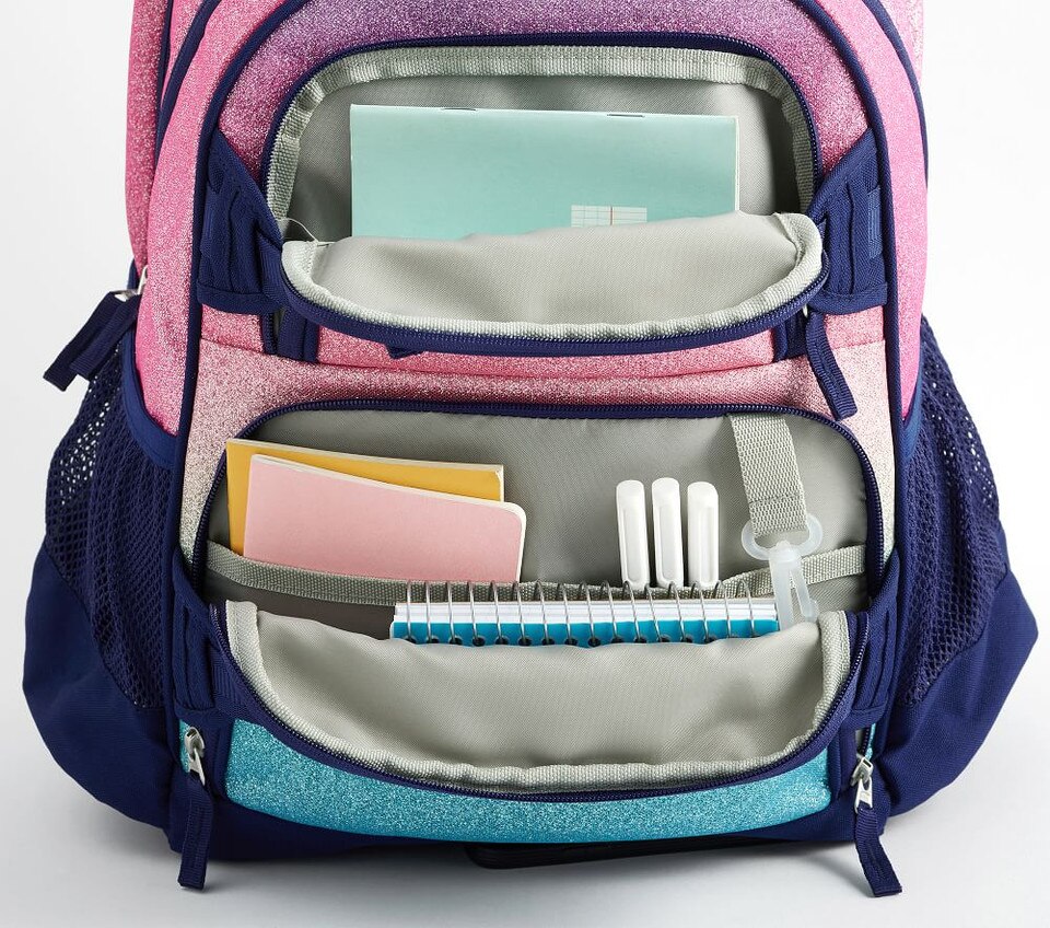 Mackenzie Recycled Rainbow Ombre Sparkle Glitter Backpacks - Pottery ...