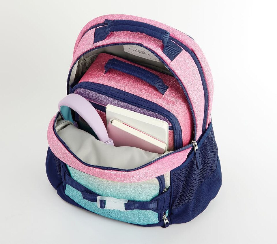 Mackenzie Recycled Rainbow Ombre Sparkle Glitter Backpacks - Pottery ...