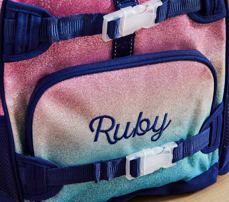 Mackenzie Recycled Rainbow Ombre Sparkle Glitter Backpacks | Pottery ...