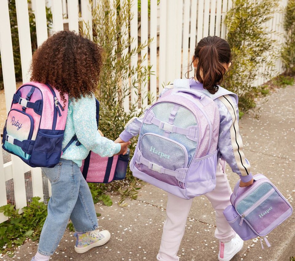 Mackenzie Recycled Rainbow Ombre Sparkle Glitter Backpacks | Pottery ...