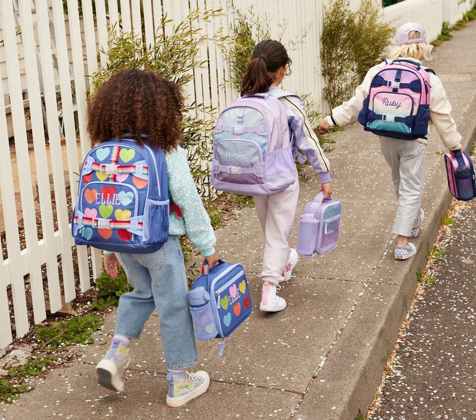 Mackenzie Recycled Rainbow Ombre Sparkle Glitter Backpacks | Pottery ...