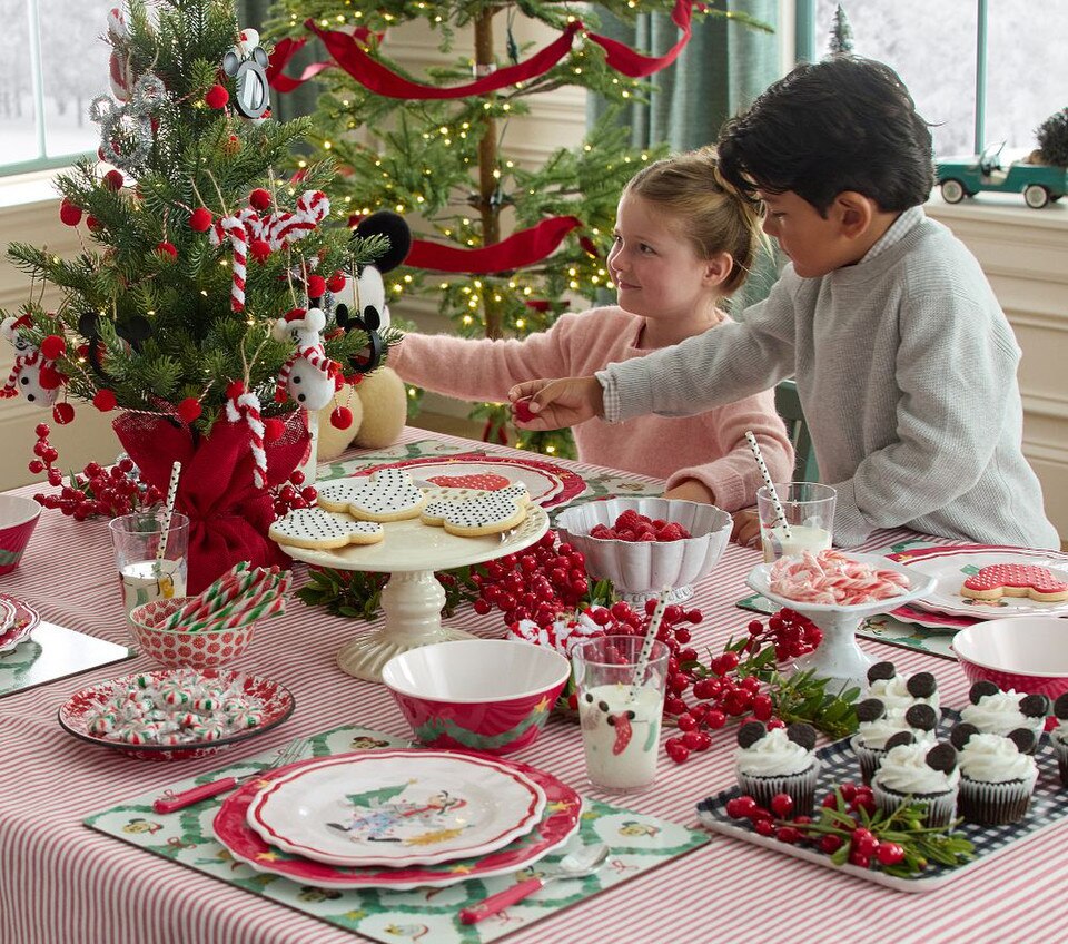 Disney Mickey Mouse and Friends Christmas Charger Plate | Pottery Barn ...