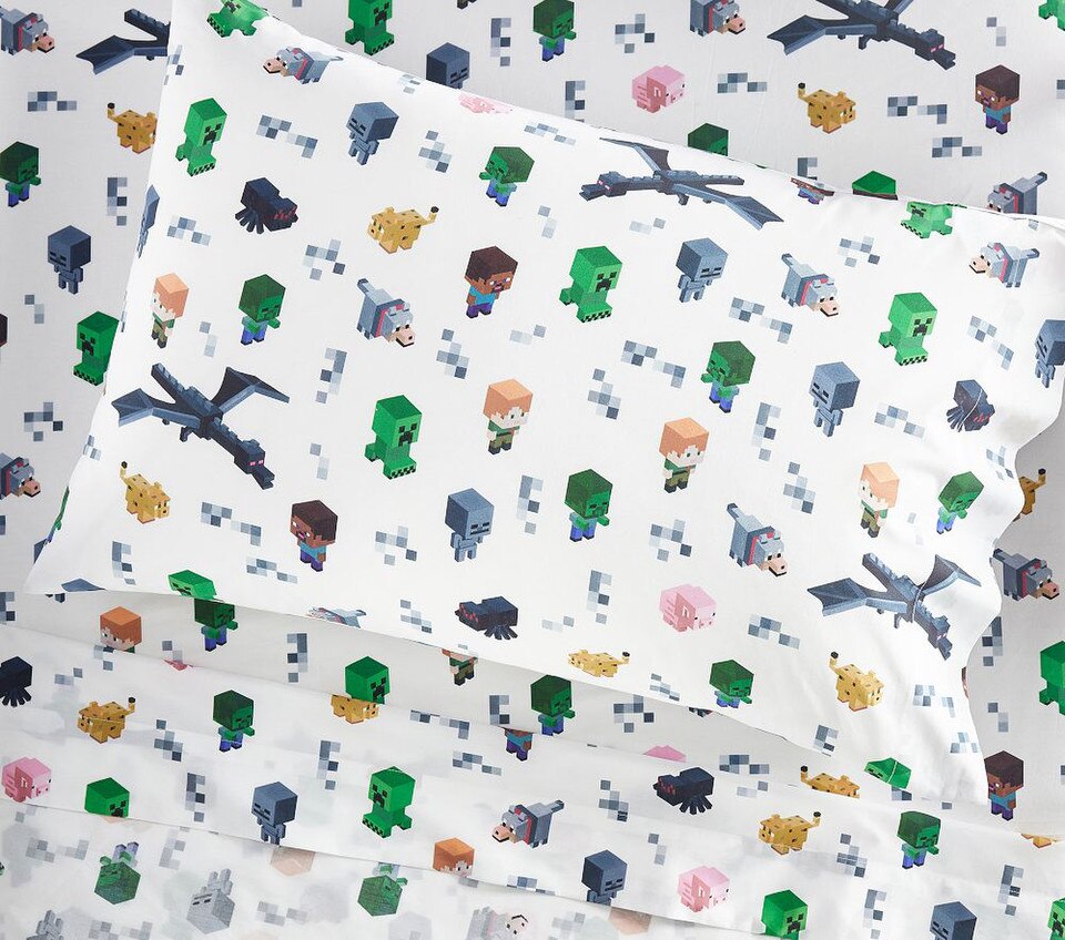 Minecraft™ Organic Sheet Set & Pillowcases | Pottery Barn Kids Australia