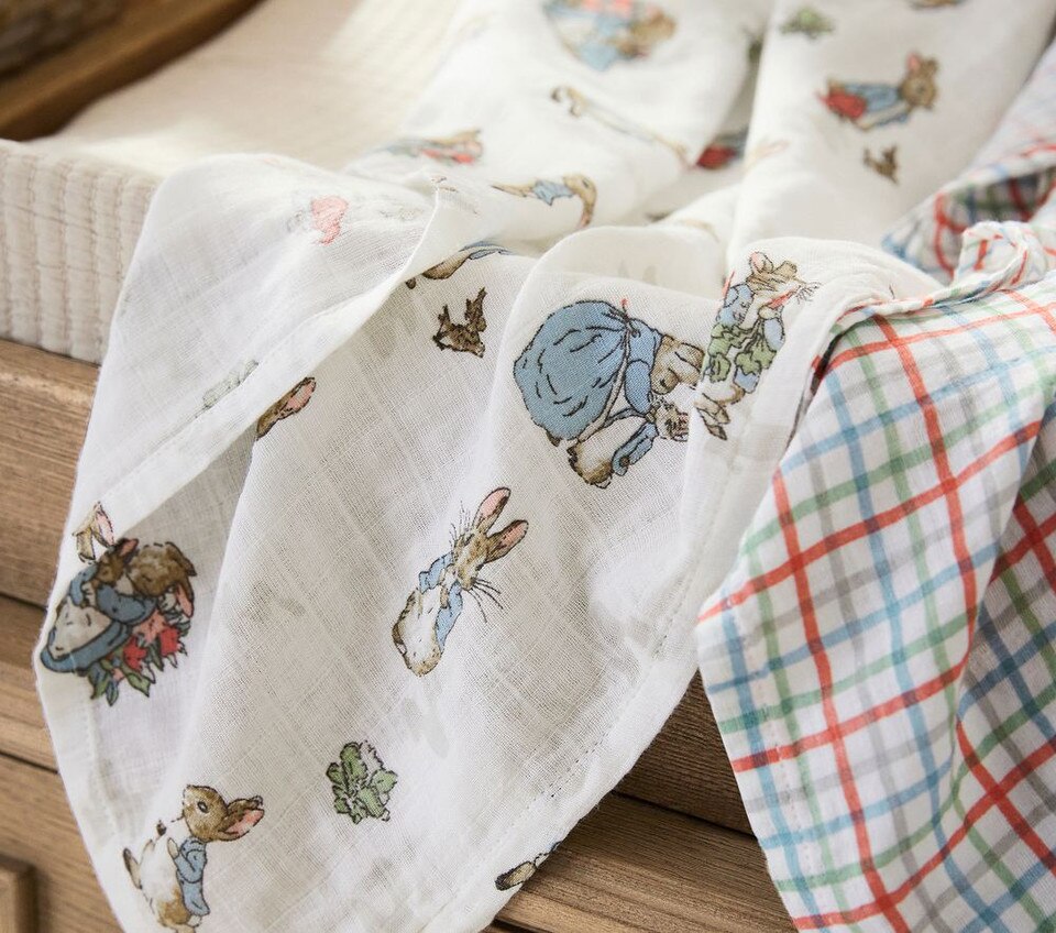 Peter Rabbitâ„¢ Organic Muslin Swaddle Set | Pottery Barn Kids Australia