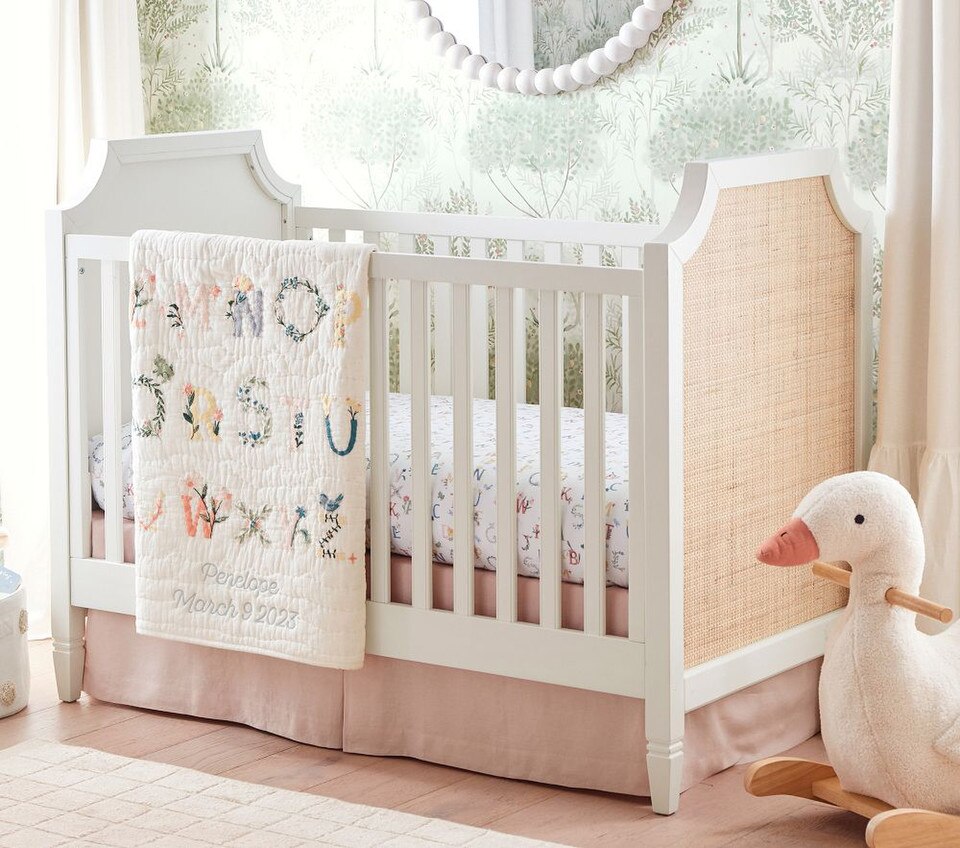 Floral ABC Organic Cot Fitted Sheet | Pottery Barn Kids AU