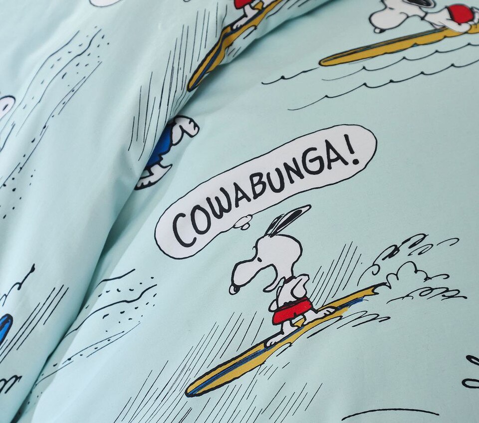 Peanuts® Snoopy® Surf Organic Duvet Cover & Shams