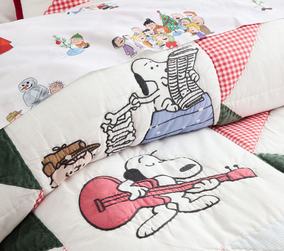 Peanuts® Charlie Brown® Holiday Patchwork Comforter and Pillowcases ...