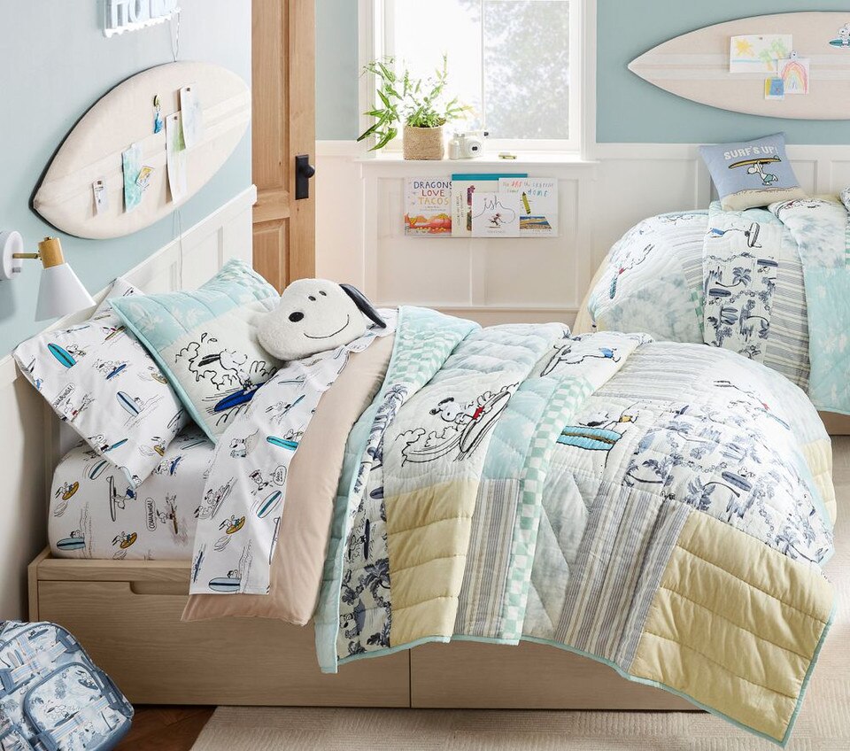 Peanuts® Snoopy® Surf Comforter & Pillowcases | Pottery Barn Kids AU
