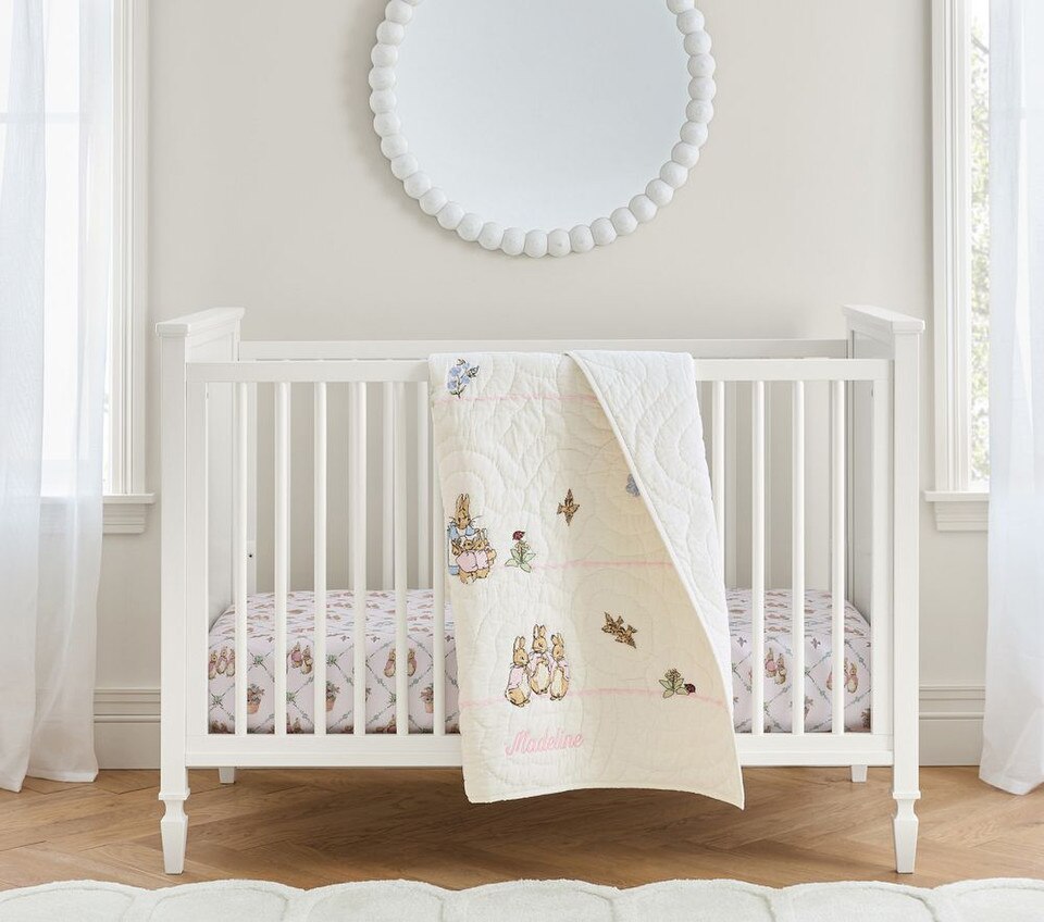 Peter Rabbit™ Flopsy™ Lattice Organic Cot Fitted Sheet | Pottery Barn ...