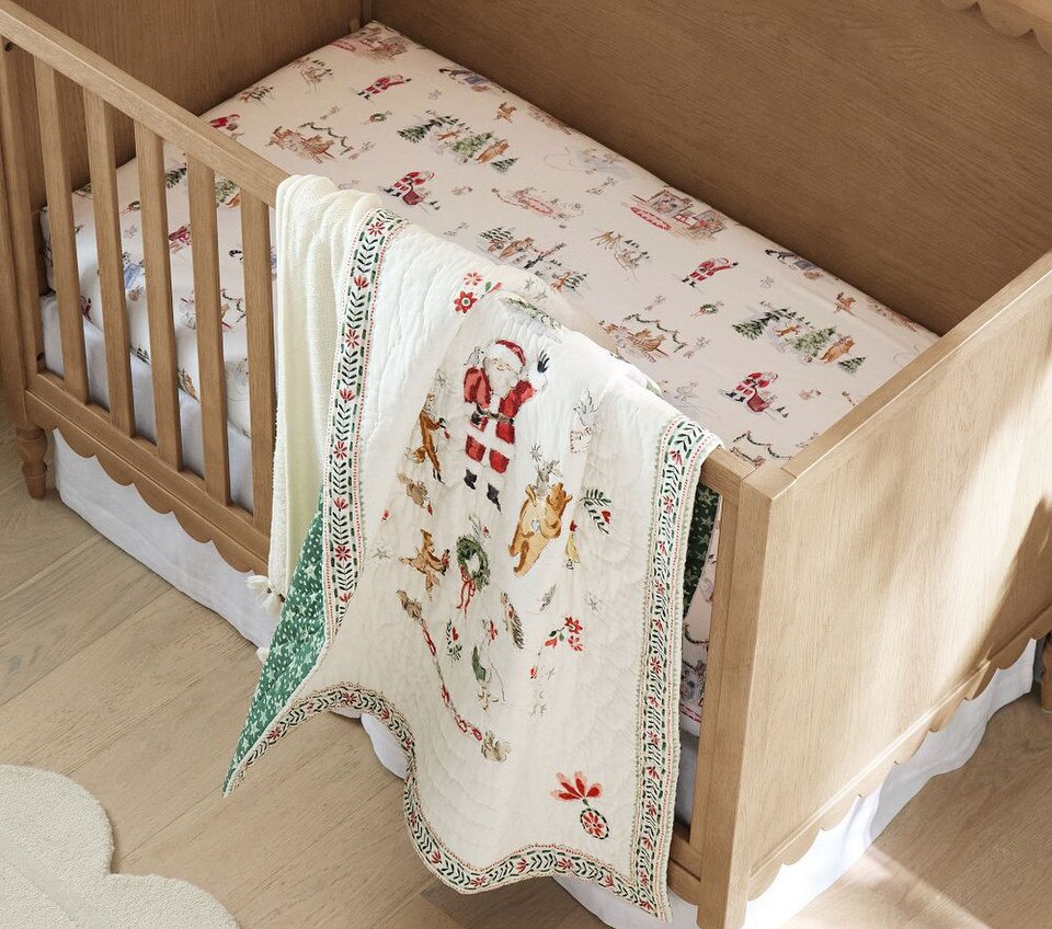 Riley Sheehey Holiday Organic Cot Fitted Sheet | Pottery Barn Kids ...