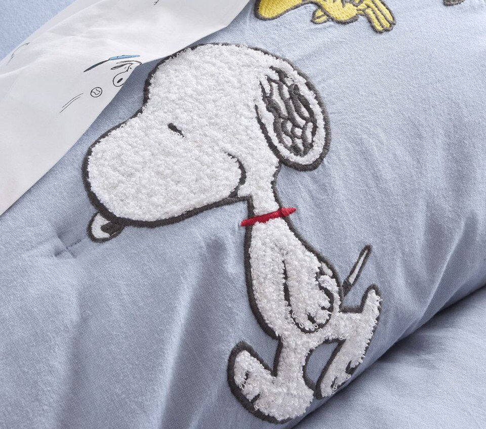 Peanuts® Snoopy® Textured Comforter & Pillowcases | Pottery Barn Kids ...