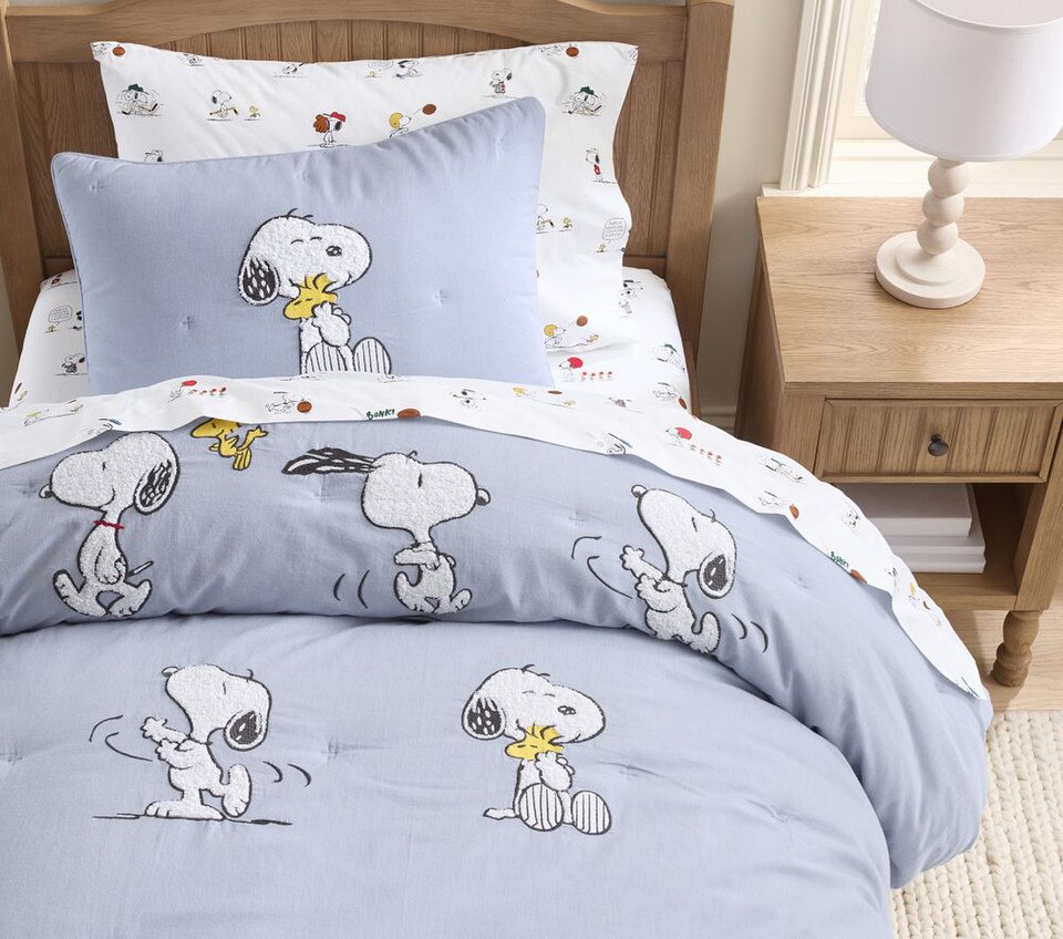 Peanuts® Snoopy® Textured Comforter & Pillowcases | Pottery Barn Kids ...