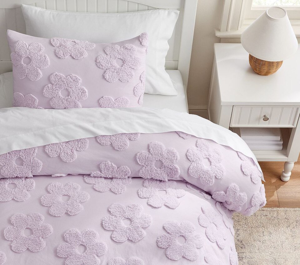 Textured Daisy Jacquard Duvet Cover & Shams