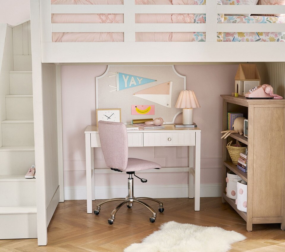 Square Upholstered 5-Leg Desk Chair | Pottery Barn Kids Australia