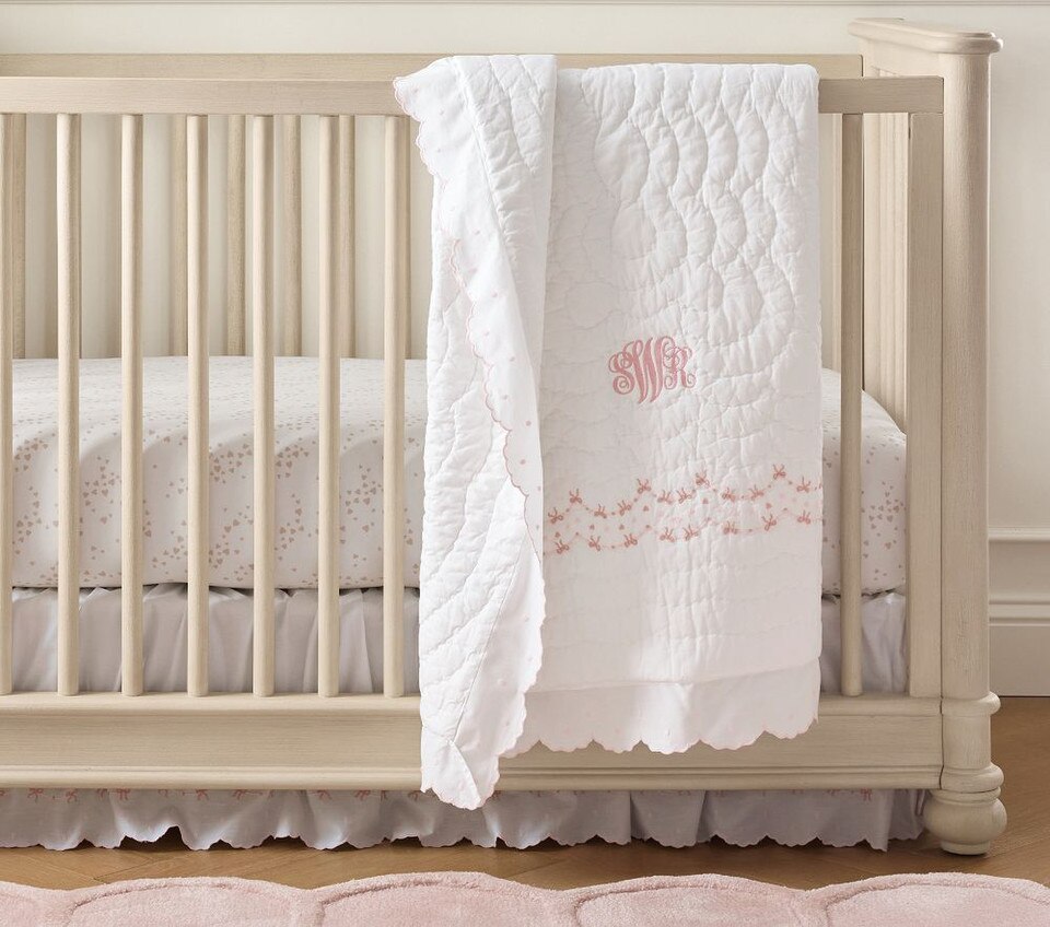 Welcome Home Embroidered Heart Baby Comforter | Pottery Barn Kids Australia