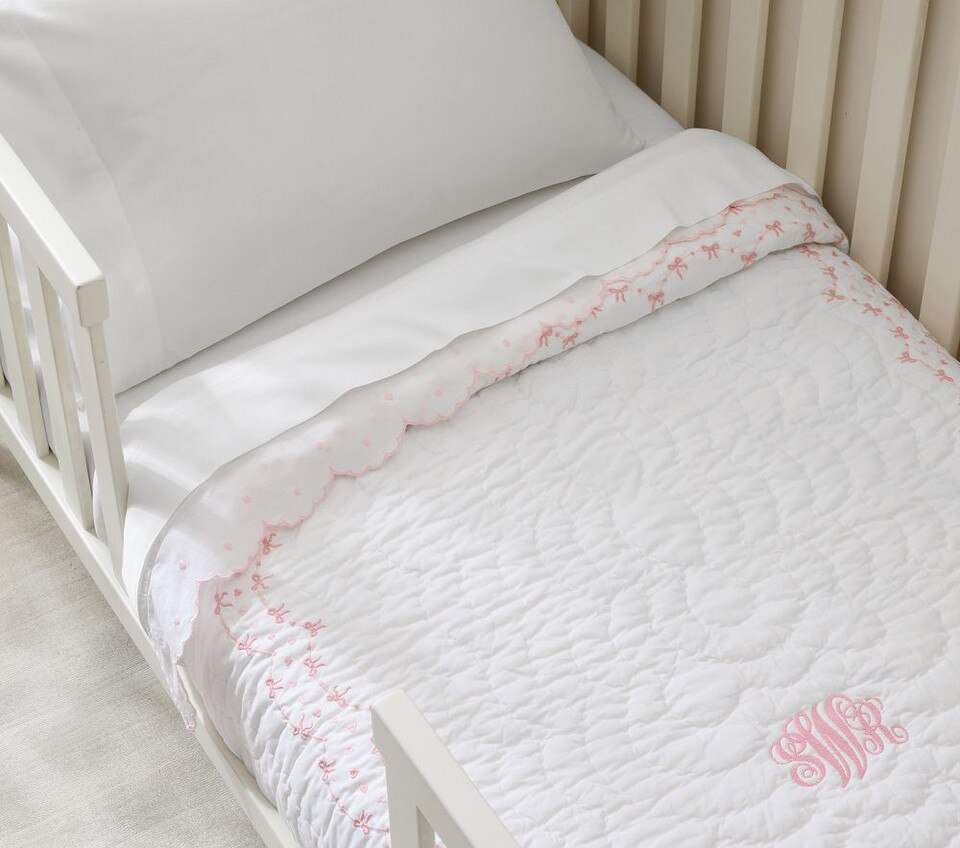 Welcome Home Embroidered Heart Baby Comforter | Pottery Barn Kids Australia